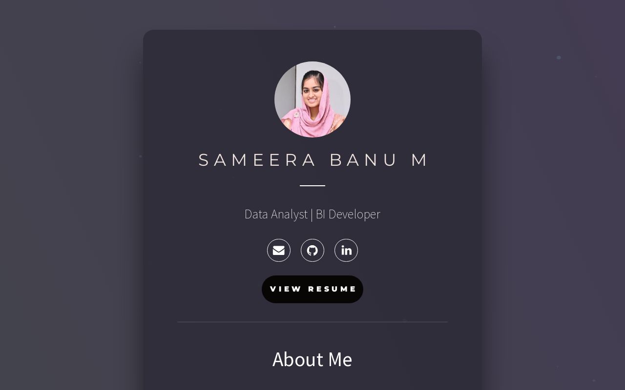 Sameera Banu | Data Analyst